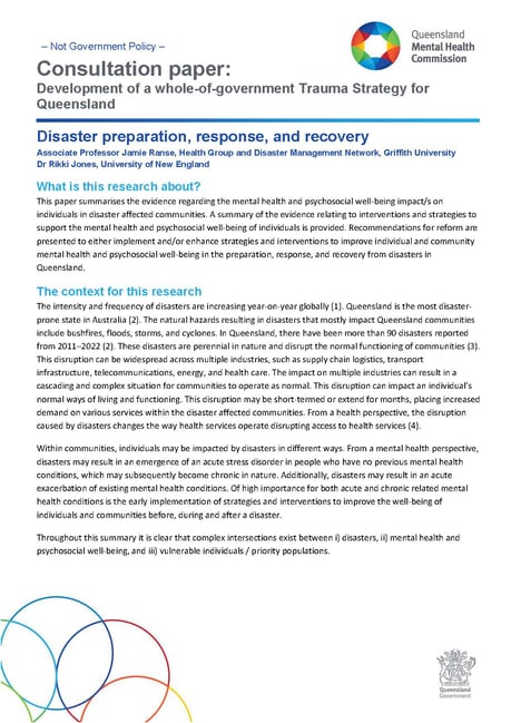 Queensland trauma strategy