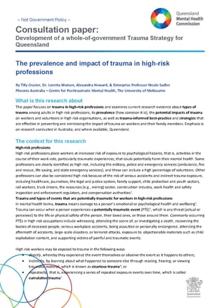 Queensland trauma strategy