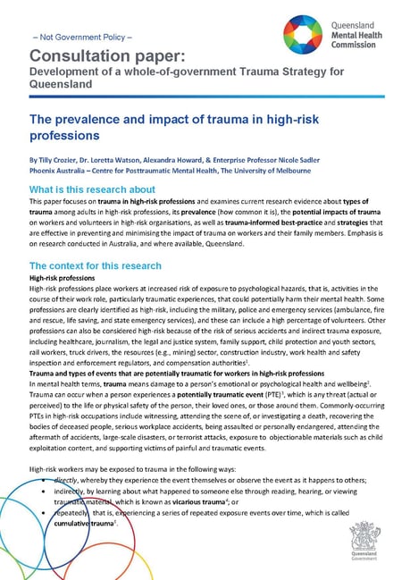 Queensland trauma strategy