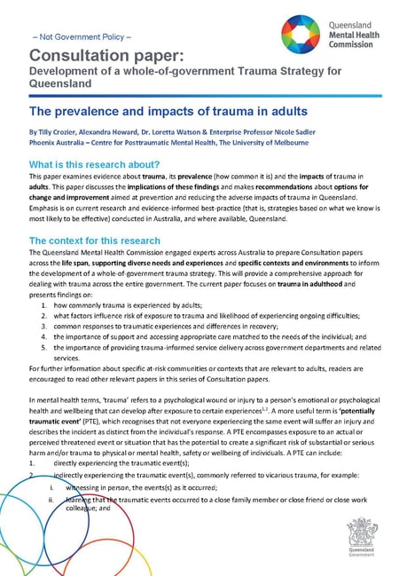 Queensland trauma strategy