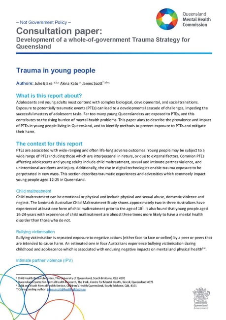 Queensland trauma strategy