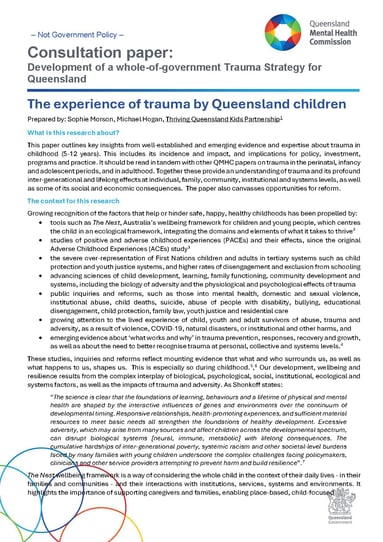 Queensland trauma strategy